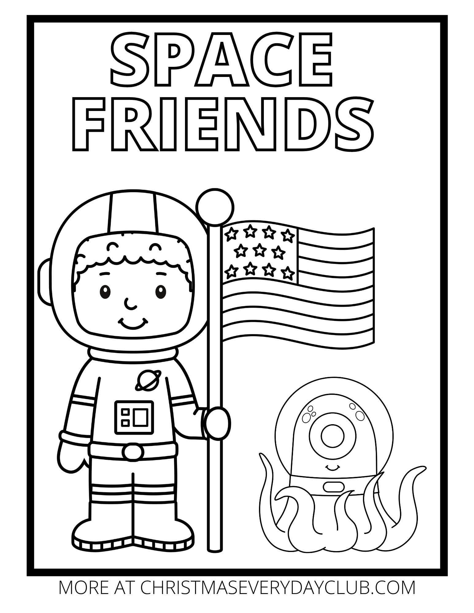 Free Space Coloring Pages For Young Astronauts – Christmas Everyday Club